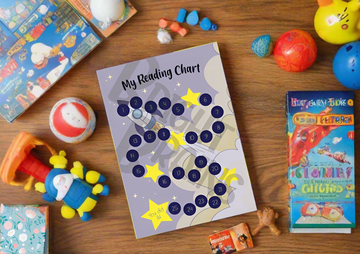 Reading tracker chart for children - Space theme – Bright Brains Uk