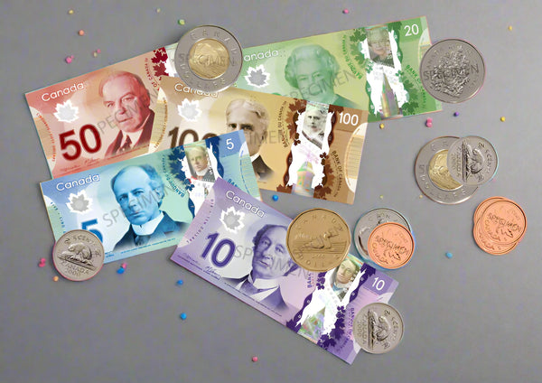 Play money - Canadian play money - Notes and coins – Bright Brains Uk
