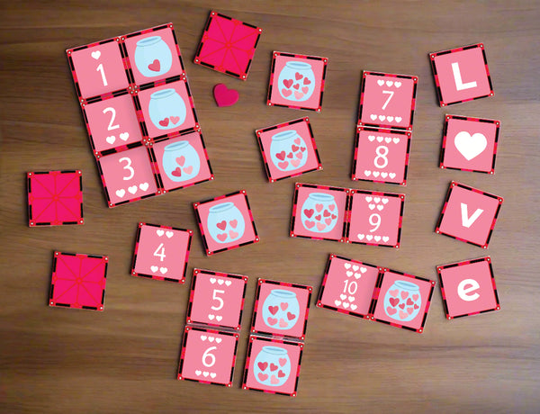 Magnet tile toppers - Valentines day counting 1-10 – Bright Brains Uk